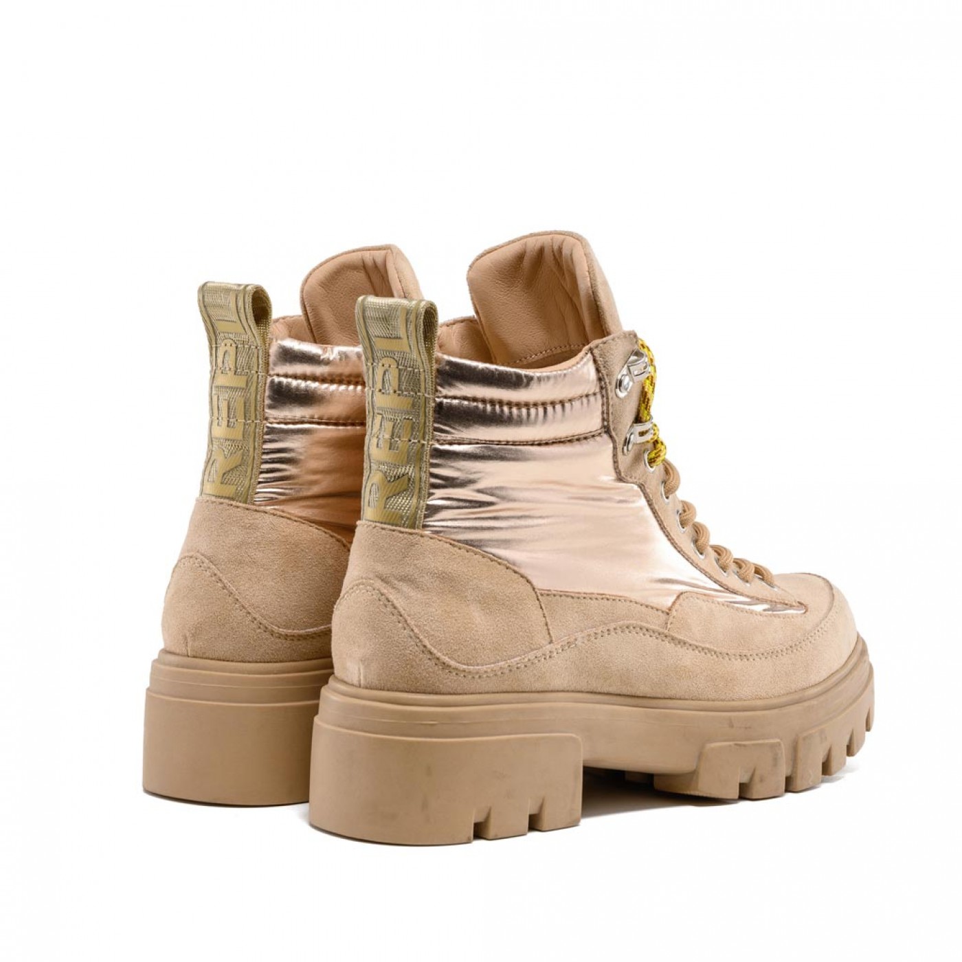 REPLAY WOMEN'S MARYWOOD LACE UP ANKLE BOOTS BEIGE